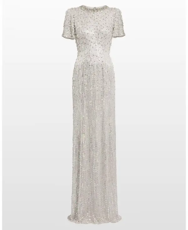 Jenny Packham Serenity Sequin-embellished Gown - Ammonite