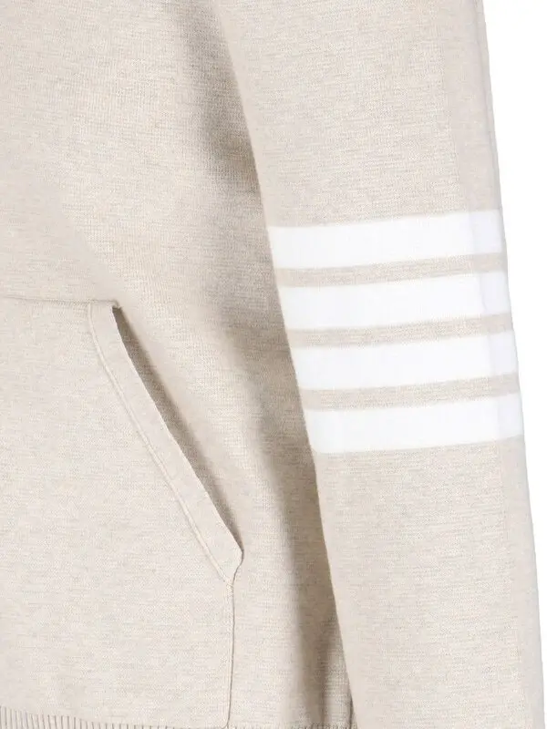 Thom Browne Bar Zip Up Sweatshirt - Beige
