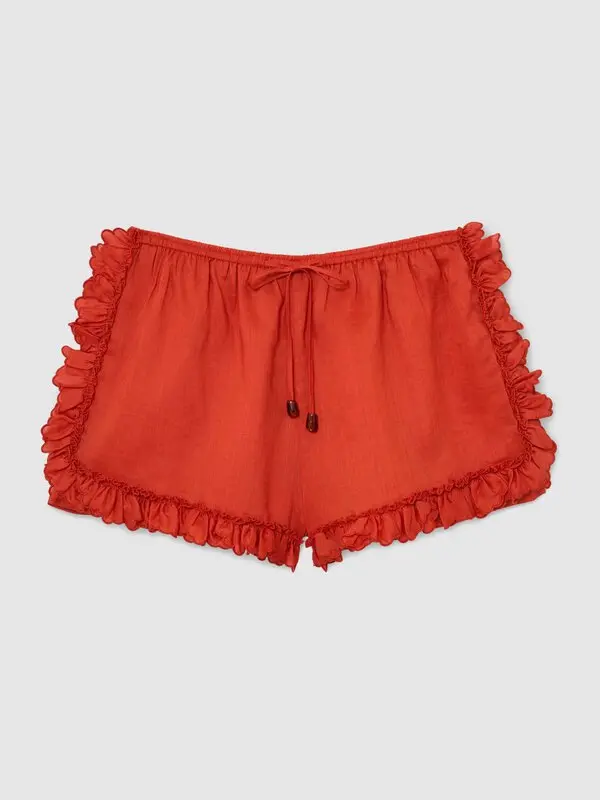 REISS Ruffle-trim Drawstring Shorts