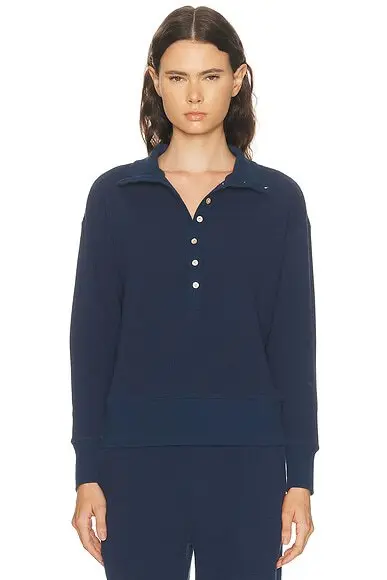 NEGATIVE UNDERWEAR Waffle Knit Pullover - Navy