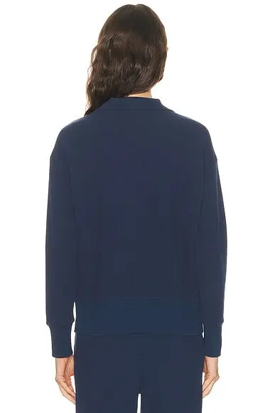 NEGATIVE UNDERWEAR Waffle Knit Pullover - Navy