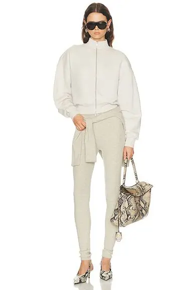 AGOLDE Jensen Zip Up Sweatshirt - Bone