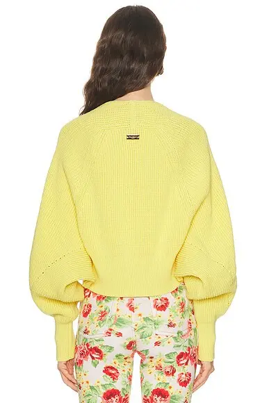 Balmain Ribbed Knit Bolero Cardigan - Jaune