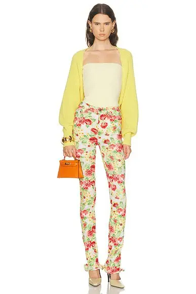 Balmain Ribbed Knit Bolero Cardigan - Jaune