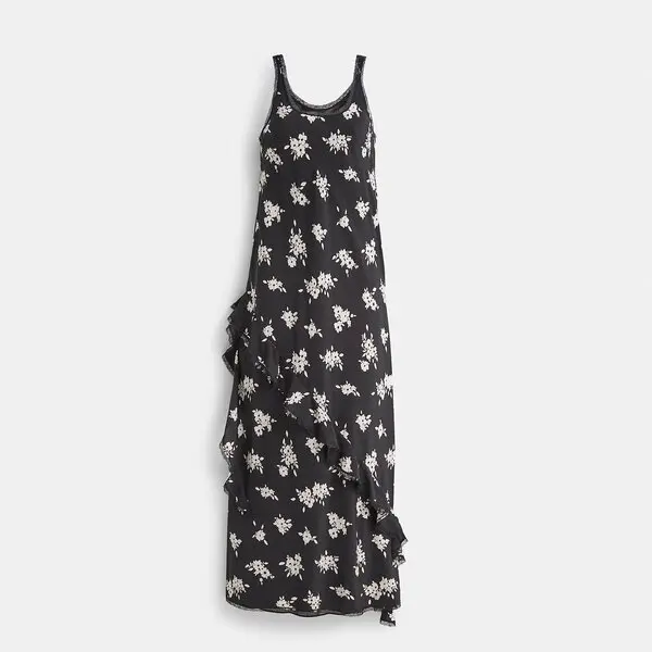 COACH Restored Long Floral Ruffle Dress