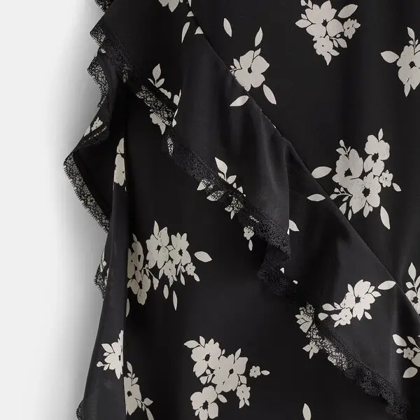 COACH Restored Long Floral Ruffle Dress