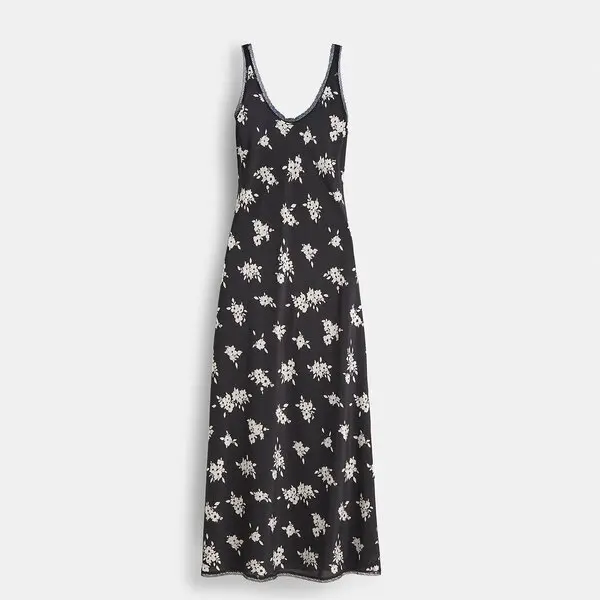 COACH Restored Long Floral Ruffle Dress