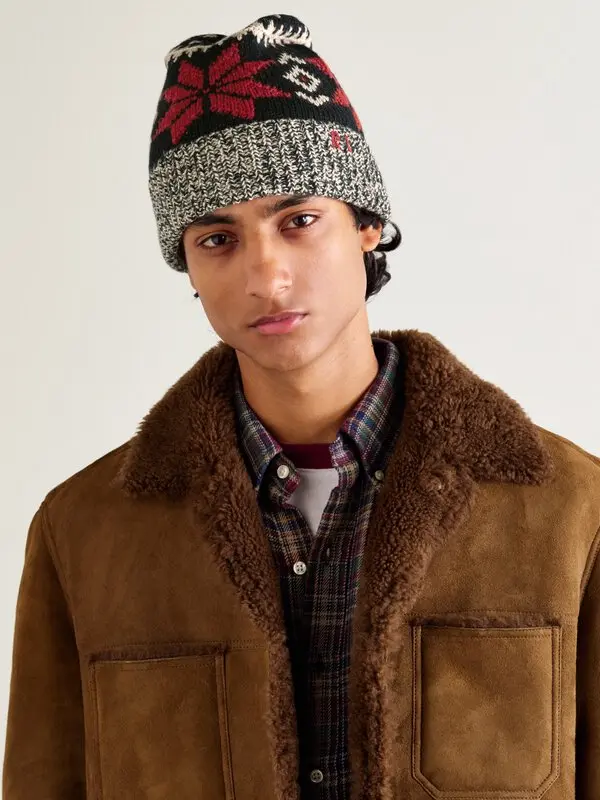 Polo Ralph Lauren Fair Isle Wool, Cotton, And Linen-blend Beanie