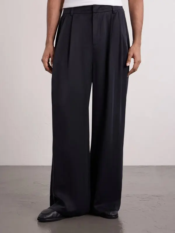 AMOMENTO Wide-leg Pleated Trousers