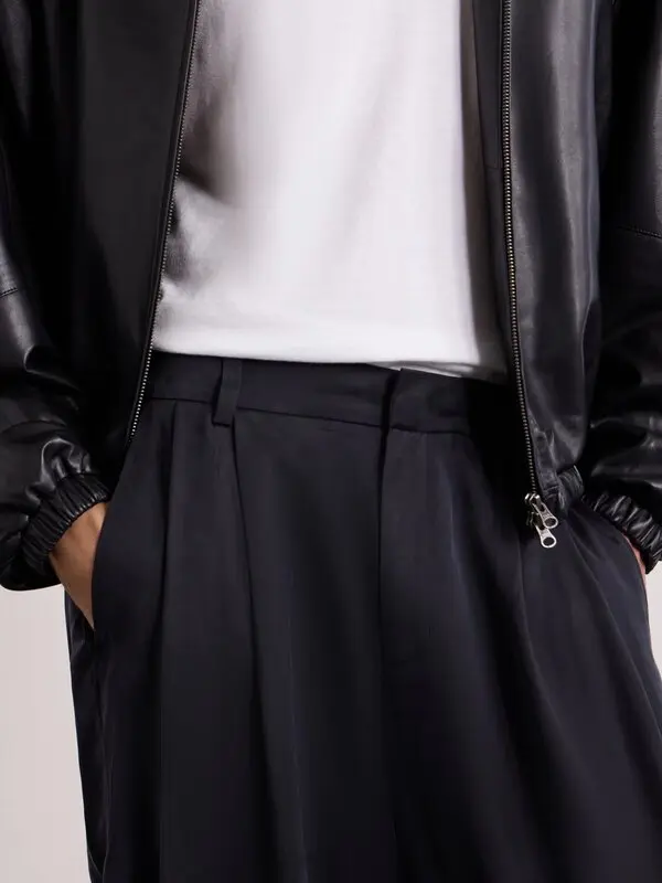 AMOMENTO Wide-leg Pleated Trousers