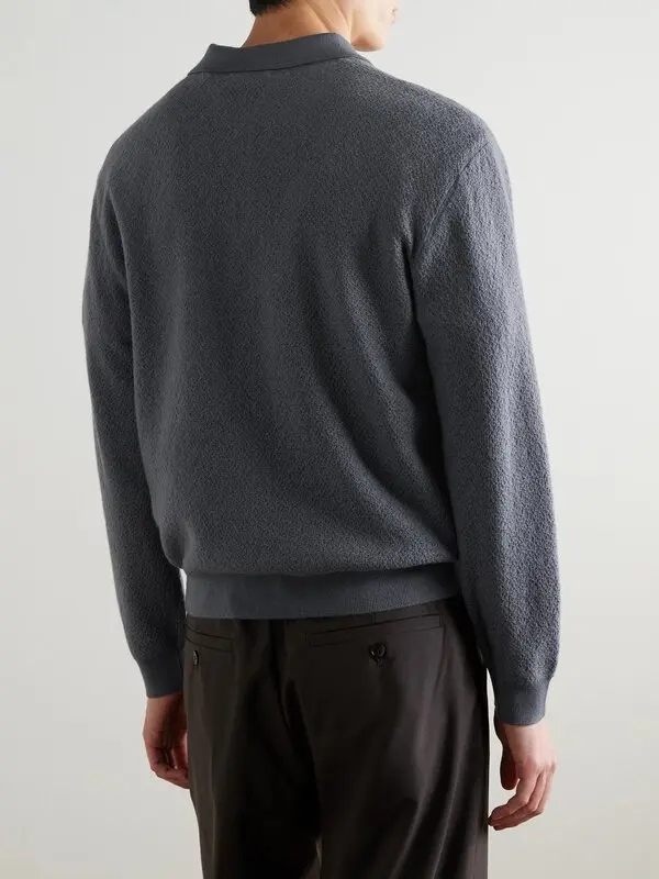 FRAME Wool Polo Sweater - Gray