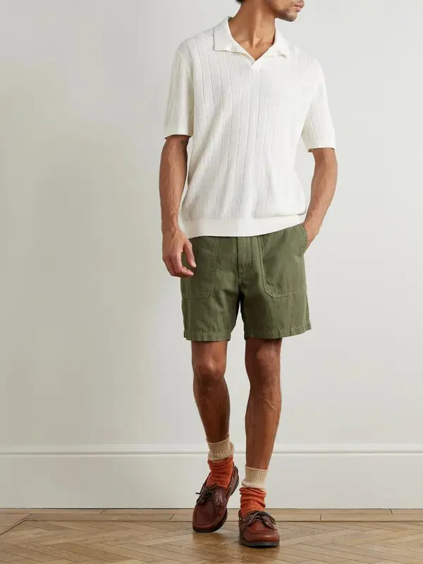 Polo Ralph Lauren Open-collar Ribbed Linen Polo Shirt
