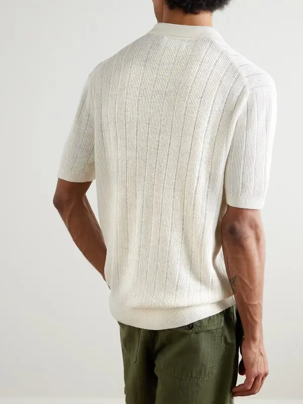 Polo Ralph Lauren Open-collar Ribbed Linen Polo Shirt