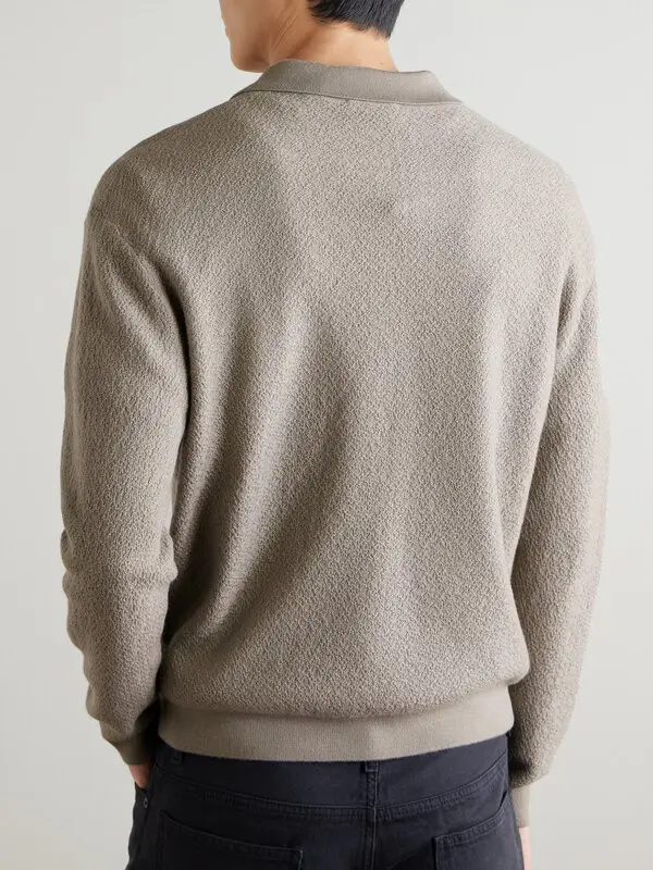 FRAME Wool Polo Sweater - Gray