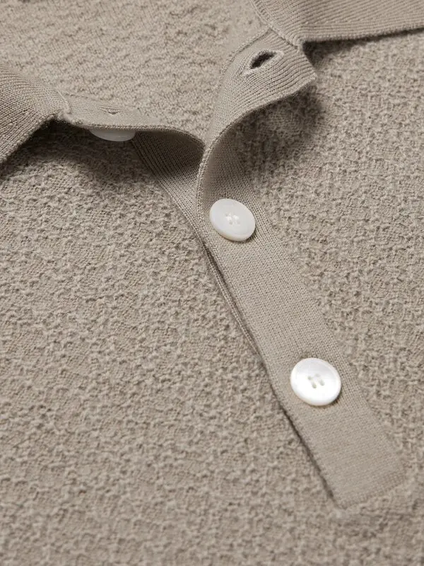 FRAME Wool Polo Sweater - Gray