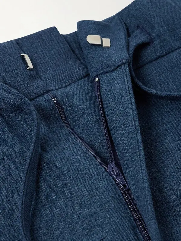 De Bonne Facture Lounge Straight-leg Linen And Wool-blend Trousers
