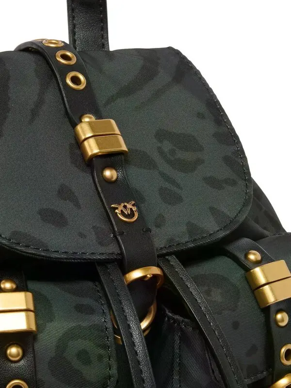 Pinko Animal Print Buckle Backpack