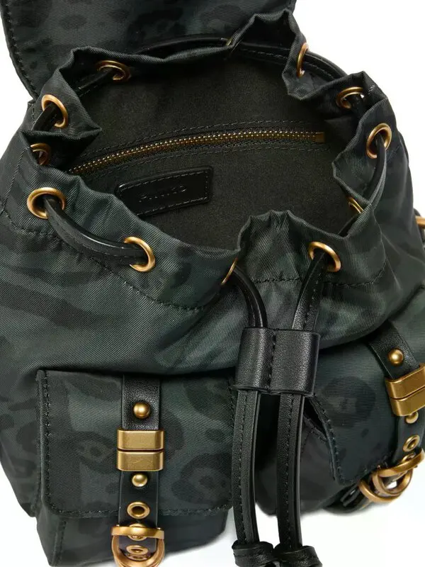 Pinko Animal Print Buckle Backpack