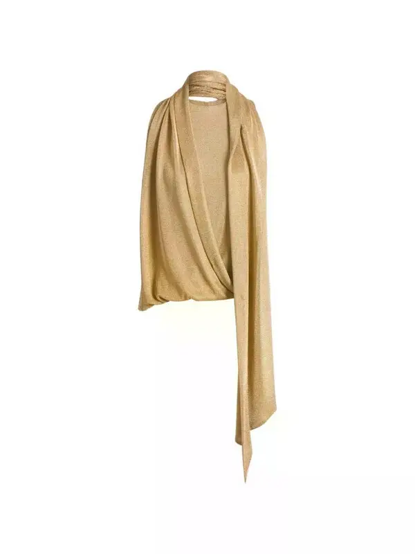 Alberta Ferretti Draped Sleeveless Top - Gold