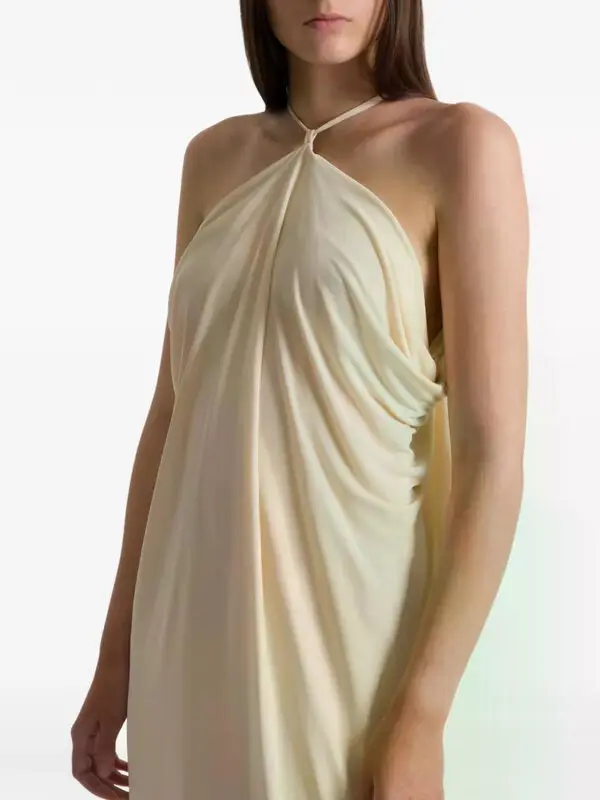 Alberta Ferretti Halterneck Draped Maxi Dress