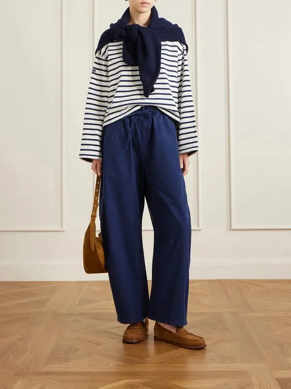 Polo Ralph Lauren Cotton Wide-leg Pants - Navy