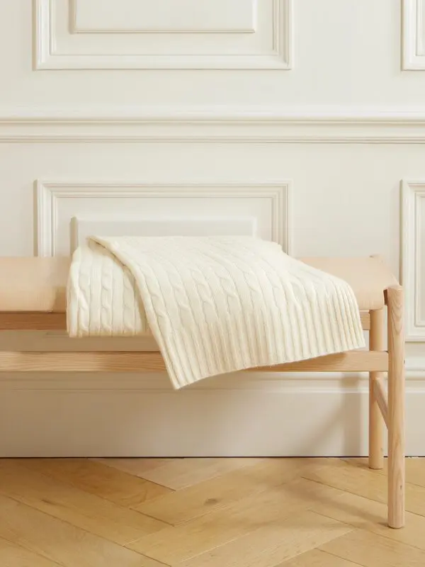 Ralph Lauren Cable-knit Cashmere Blanket - Neutrals