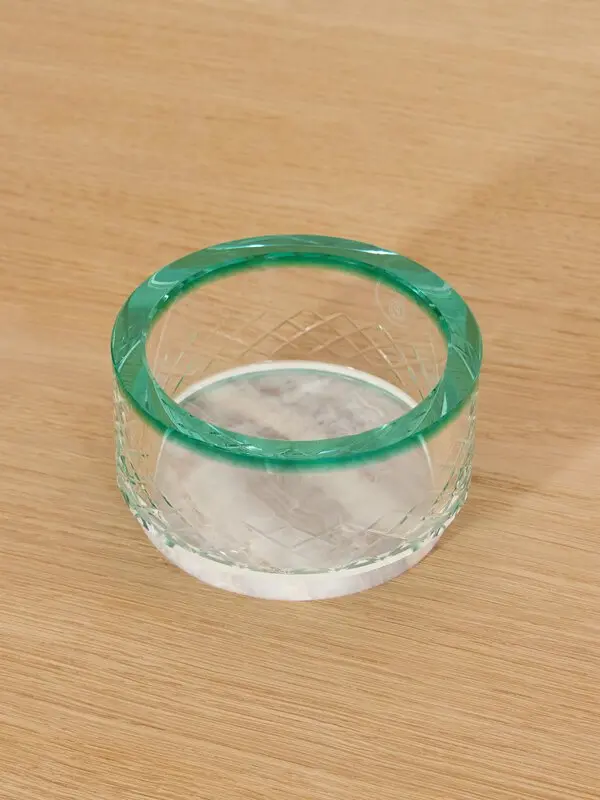 REFLECTIONS COPENHAGEN Gallant Crystal And Onyx Bowl - Green