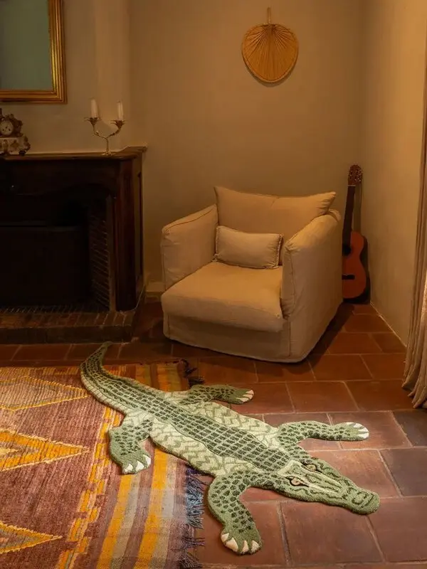 DOING GOODS Coolio Crocodile Large Rug - Green