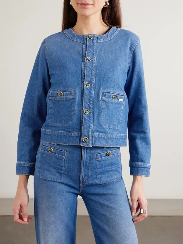 MOTHER The Stashed Picky Denim Jacket - Blue