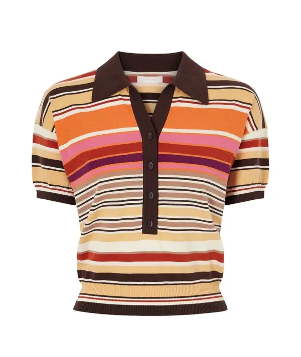 Faithfull The Brand Sable Striped Jersey Polo Shirt - Multi