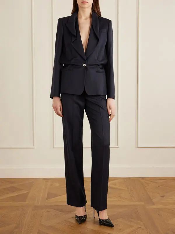Alexander McQueen Bumster Wool Straight-leg Pants