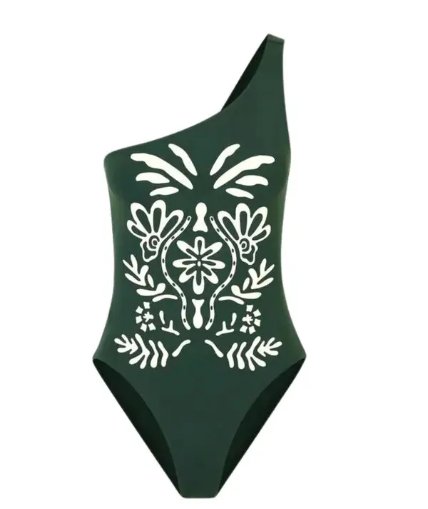 ERES Gemme One-shoulder Printed Swimsuit - Green