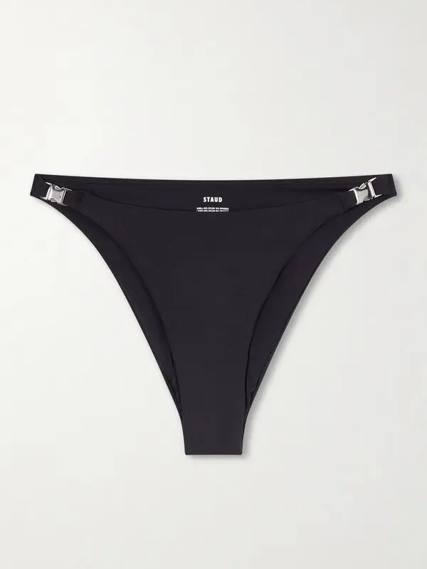Staud Espa Embellished Bikini Briefs - Black