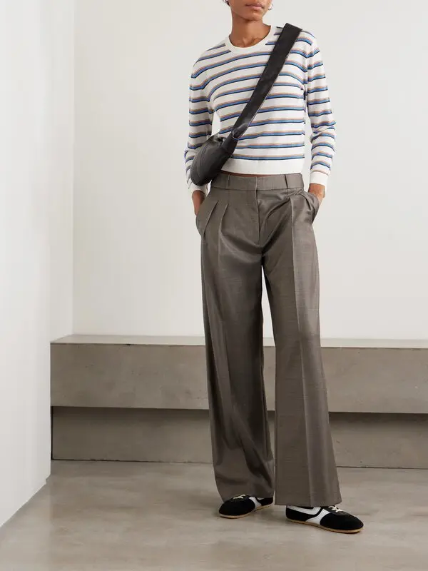 LESET James Striped Merino Wool Sweater - Blue