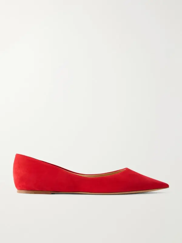 Gabriela Hearst Devil Suede Ballet Flats - Red