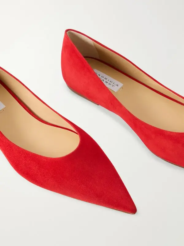 Gabriela Hearst Devil Suede Ballet Flats - Red