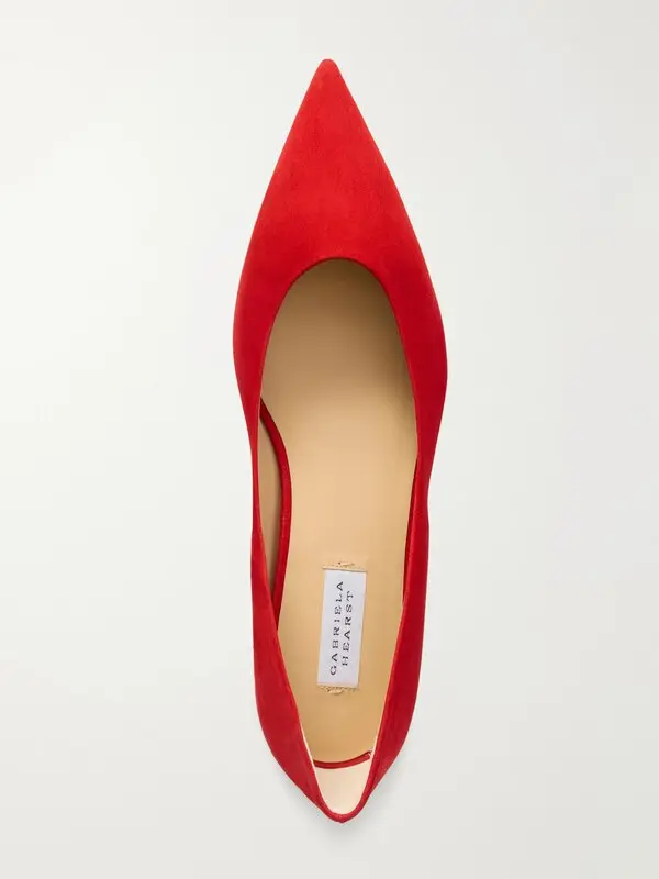 Gabriela Hearst Devil Suede Ballet Flats - Red