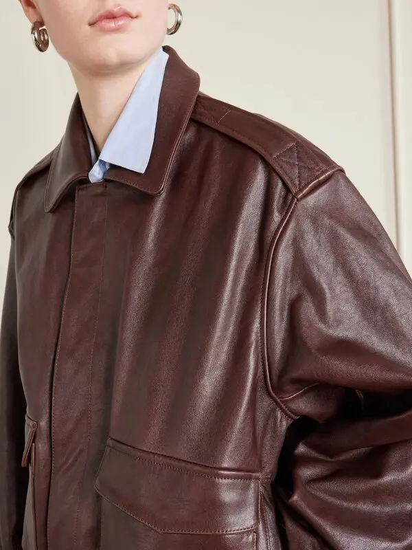 SSSTEIN Leather Bomber Jacket