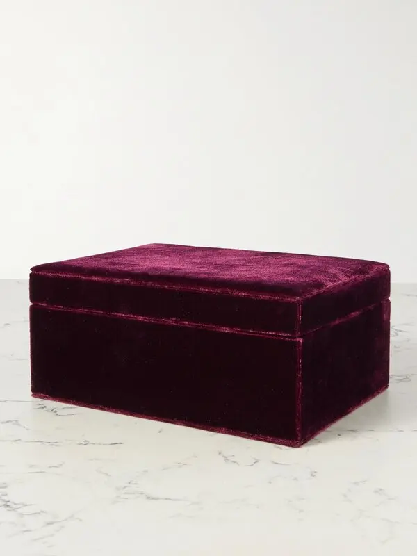 Sophie Bille Brahe Trésor Grande Velvet Jewelry Box - Burgundy