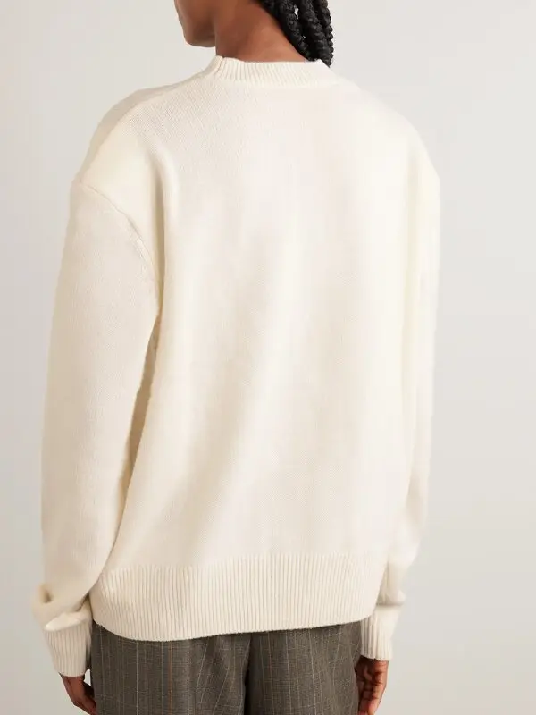 THE FRANKIE SHOP Rafaela Cropped Merino Wool And Cashmere-blend Sweater - Neutrals