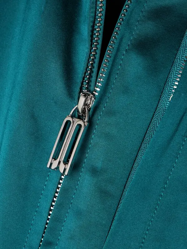 Victoria Beckham Padded Cotton-blend Sateen Bomber Jacket - Teal