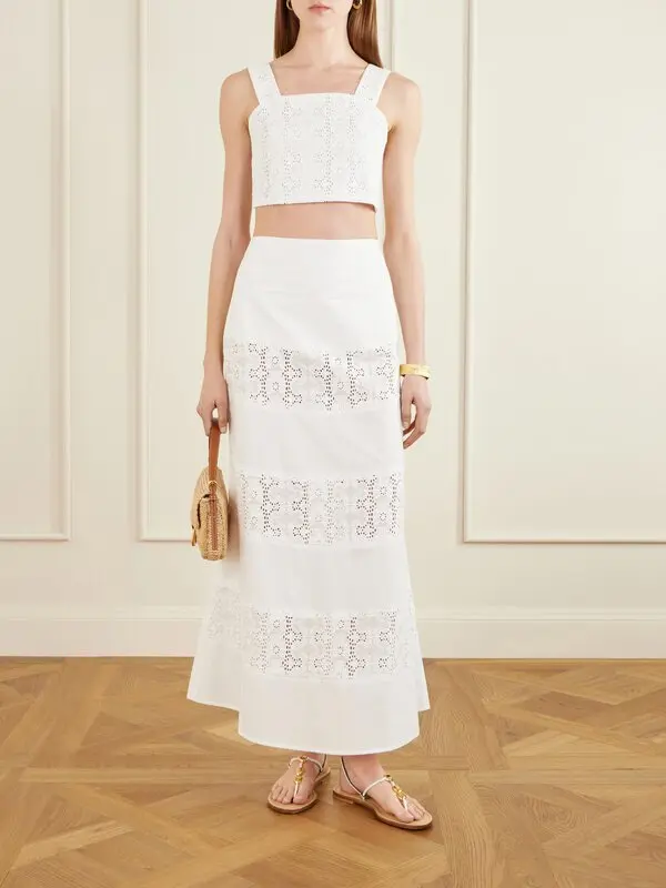 DESTREE Noemi Embroidered Cotton Skirt