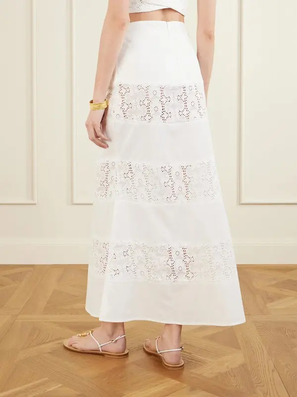 DESTREE Noemi Embroidered Cotton Skirt