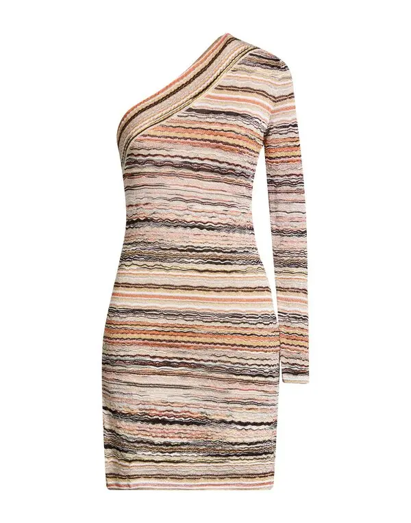 Missoni One-shoulder Metallic Knit Mini Dress