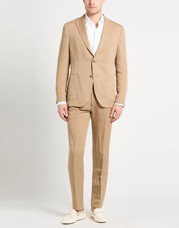 Boglioli Suit Size Lyocell, Linen - Camel