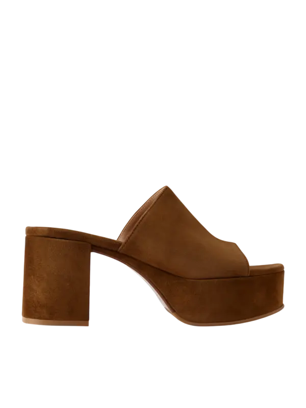 GIANVITO ROSSI 35 Platform Mules - Brown