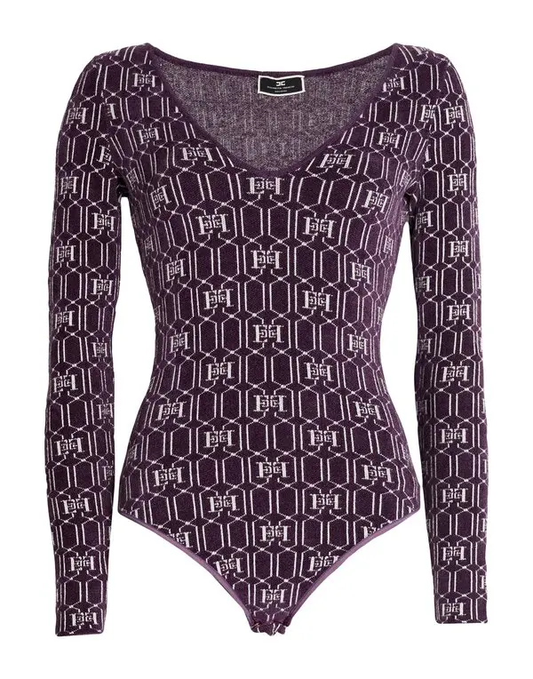 Elisabetta Franchi Jacquard-knit Logo Bodysuit
