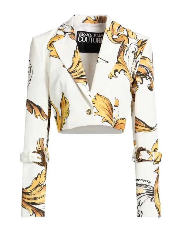 Versace Single-breasted Printed Cropped Blazer