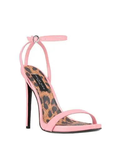 Philipp Plein Leather Stiletto Sandals