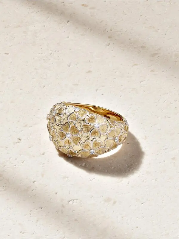 Yvonne Léon 9-karat Yellow And White Diamond Ring - Gold
